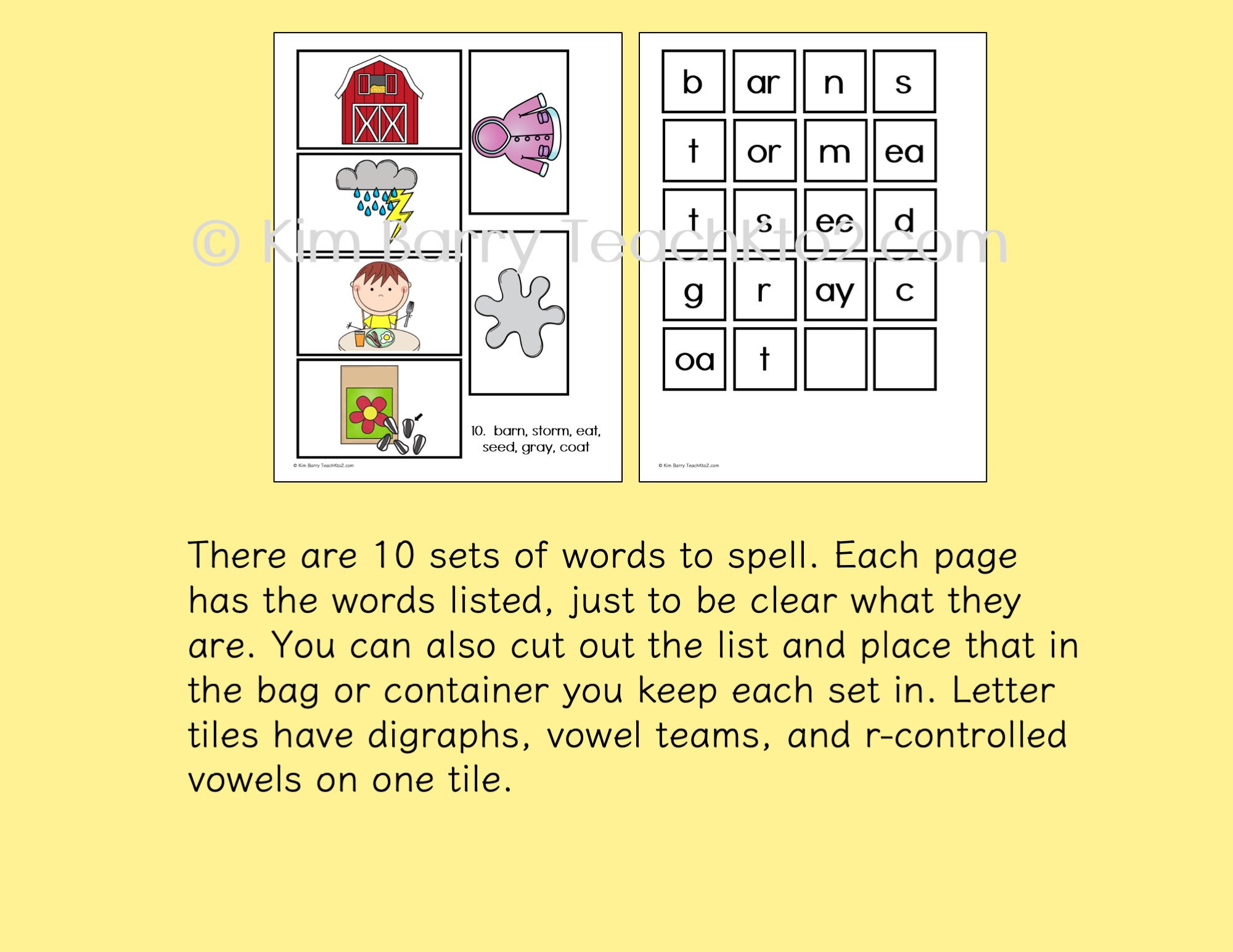 Spell-a Word Vowel Teams/r-controlled Vowels/word - Etsy