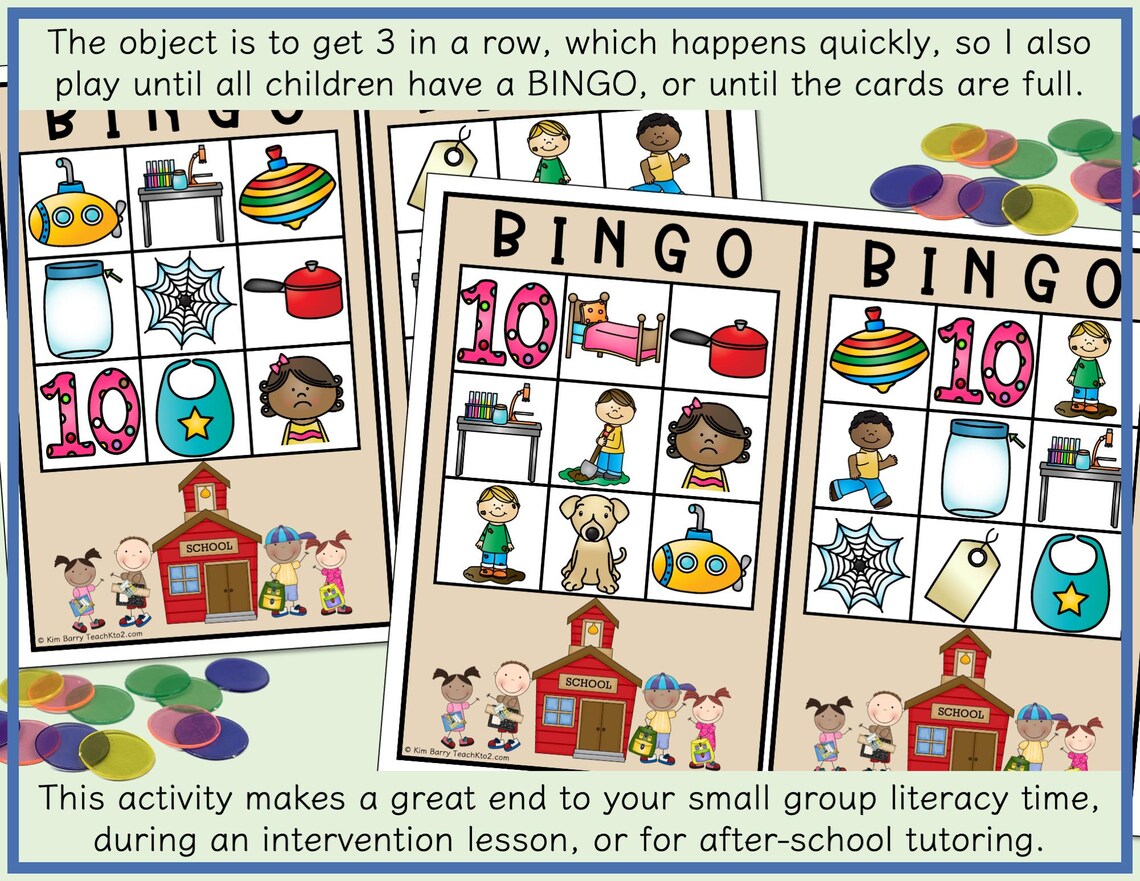Blending BINGO Phonemic Awareness Back to School Themed Game for ...