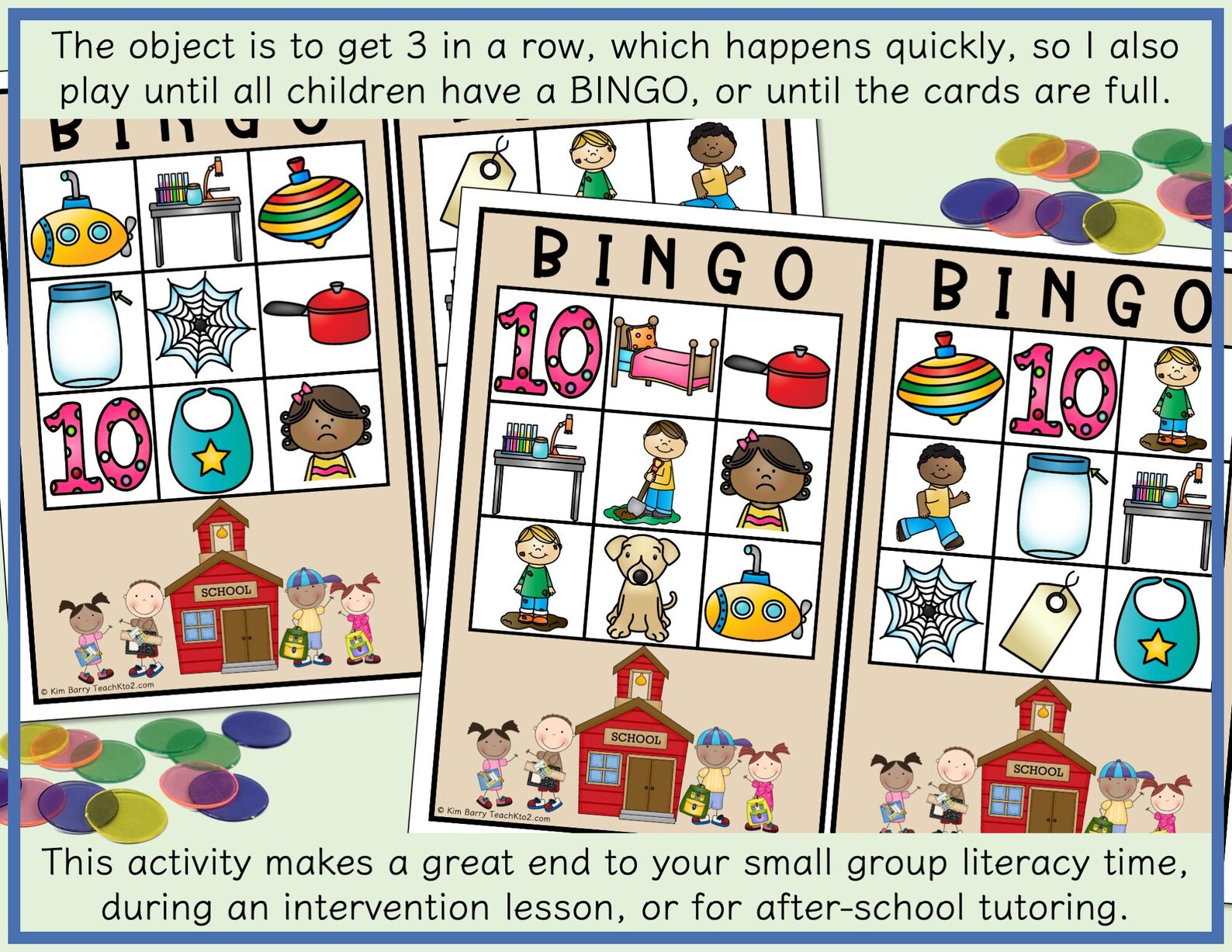 Blending BINGO Phonemic Awareness Back to School Themed Game for ...