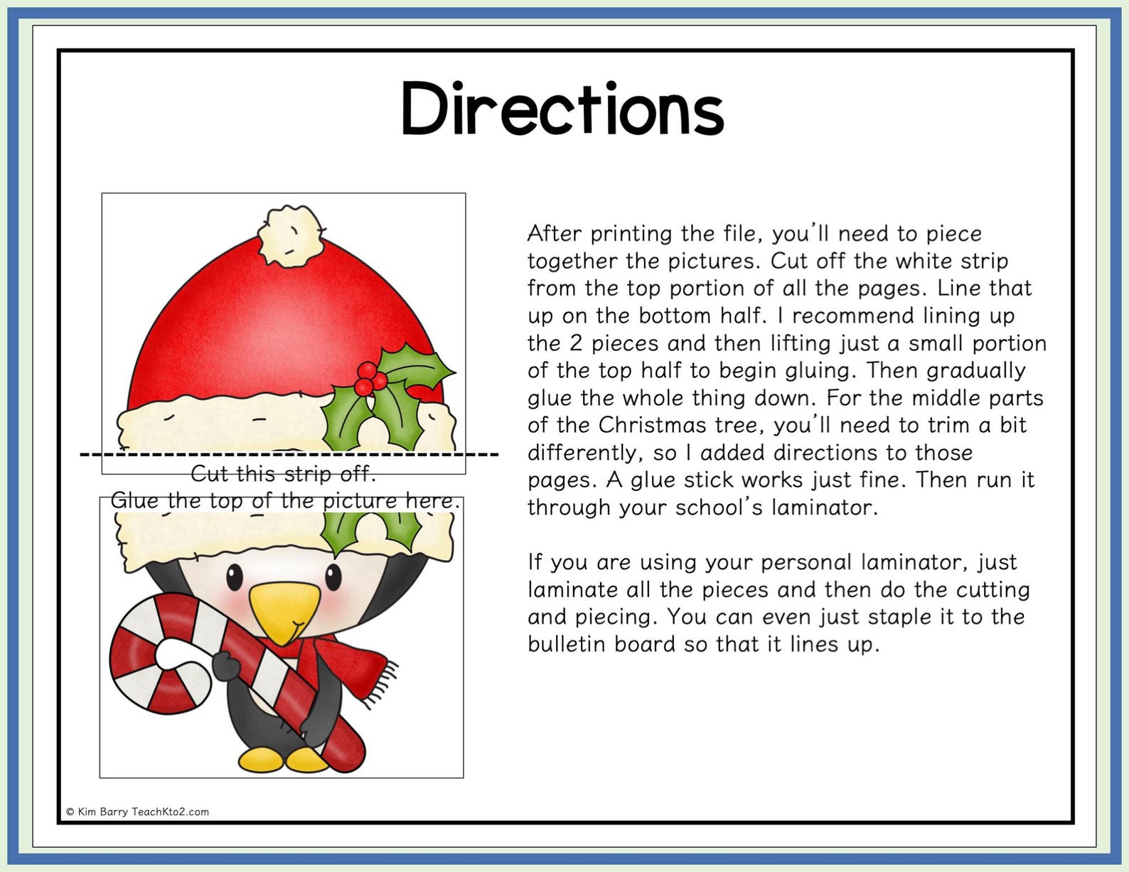 Christmas Penguins Bulletin Board Kit/merry & Bright Holiday Decor for ...