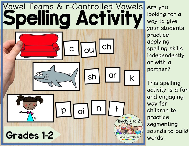 Spell-a Word Vowel Teams/r-controlled Vowels/word Building/spelling ...
