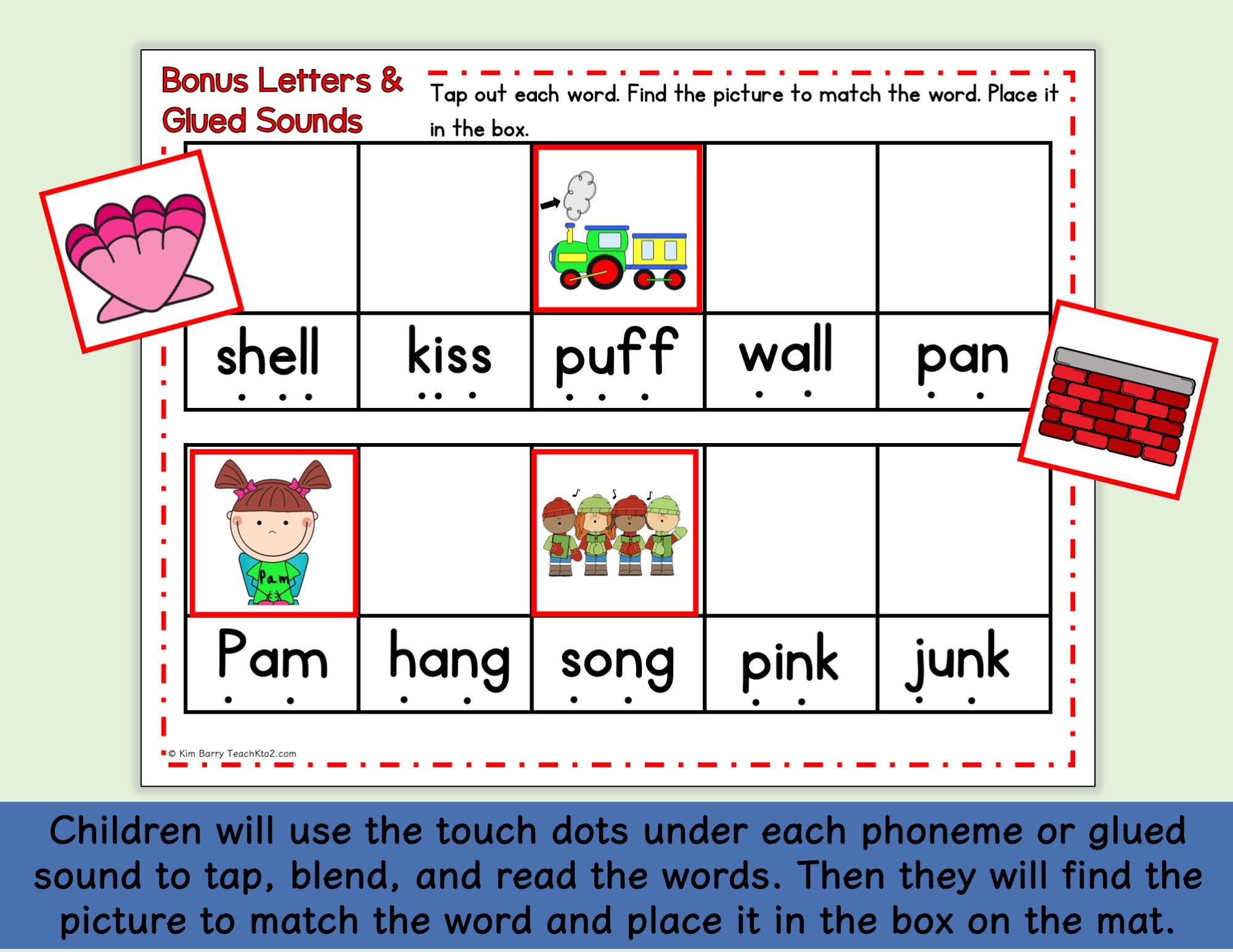 Decoding and Picture Matching Word Mats for Grades1-2 Literacy Centers ...