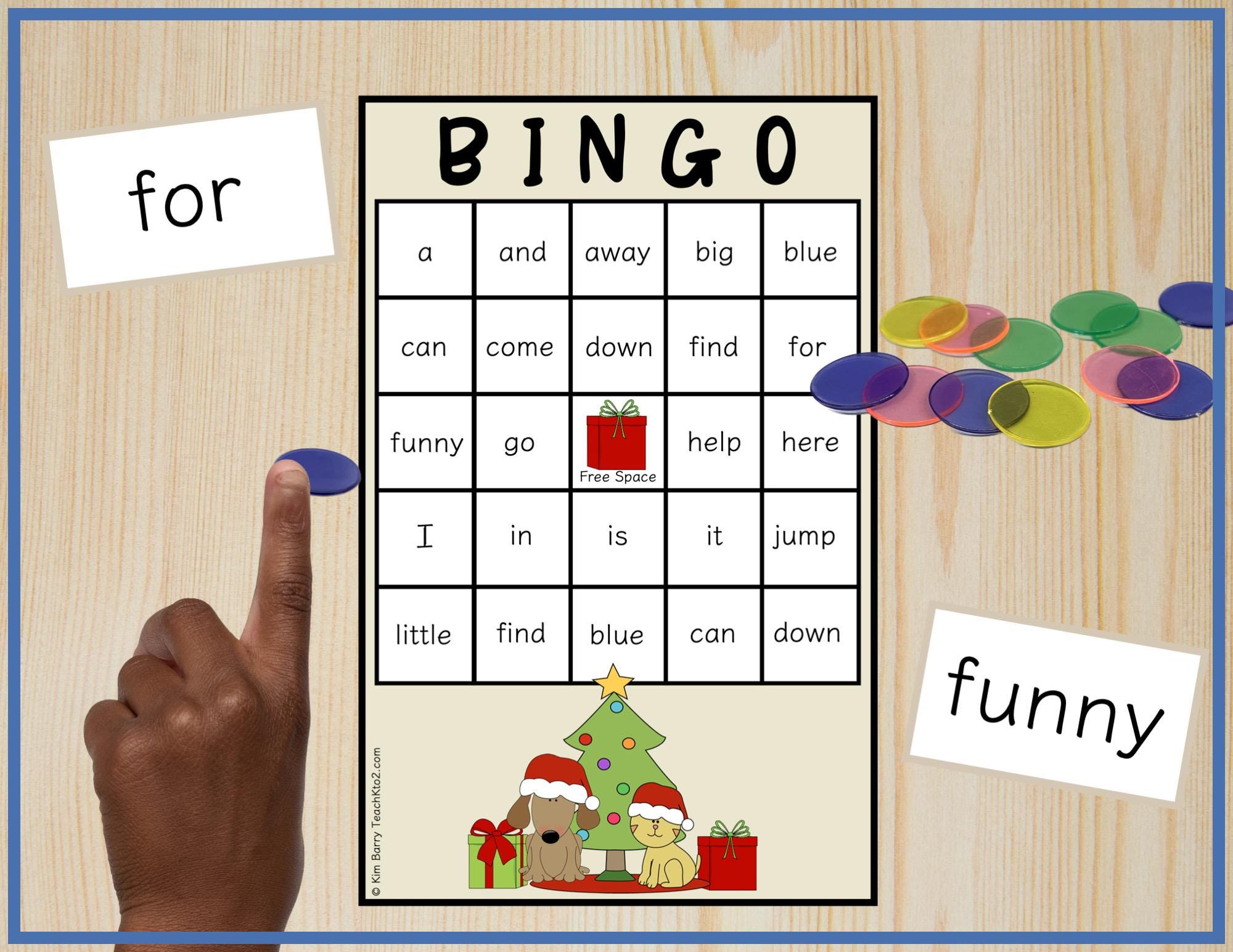 Pre-primer Christmas Sight Words BINGO for Kindergarten or First Grade ...