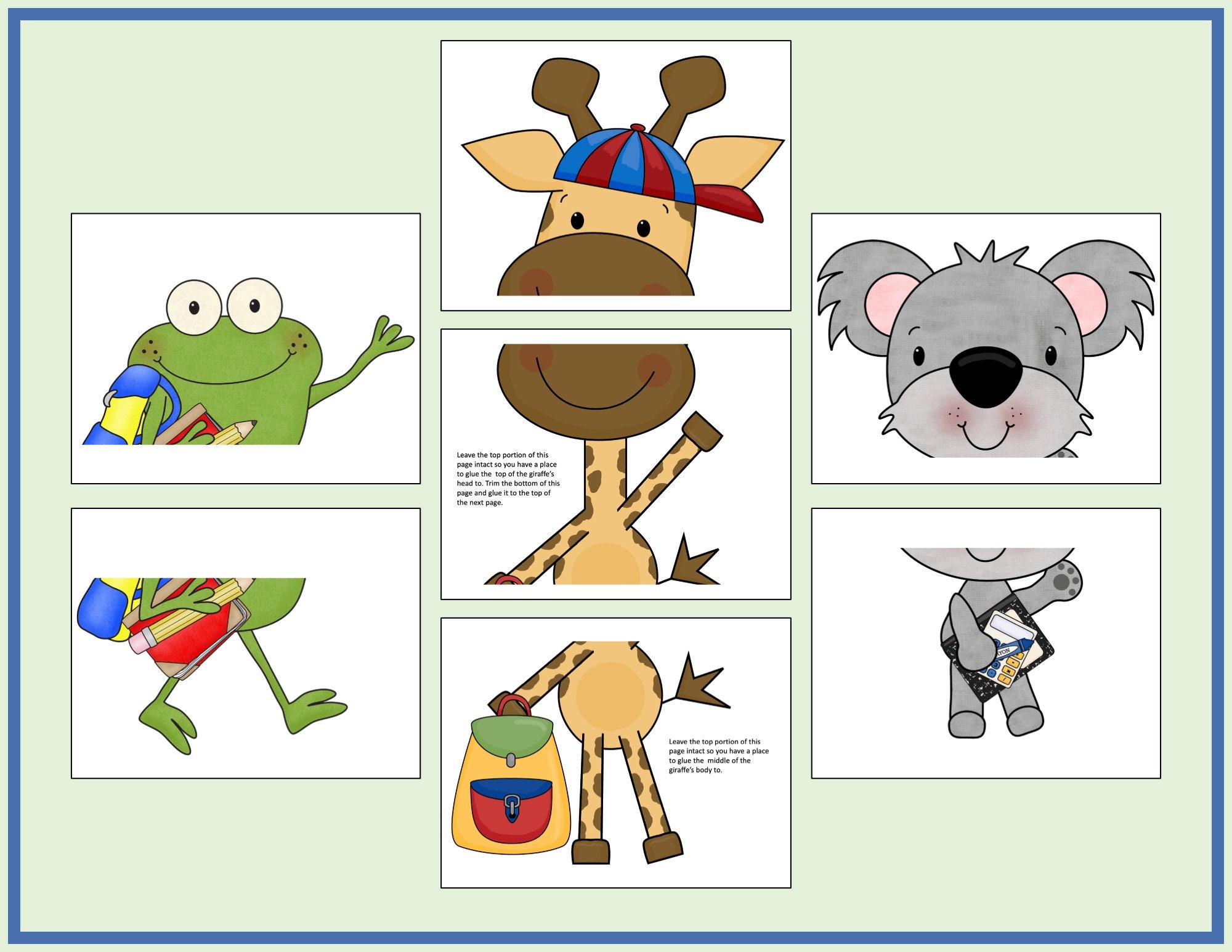 Back to School Bulletin Board Set/animals at School/classroom Decor ...