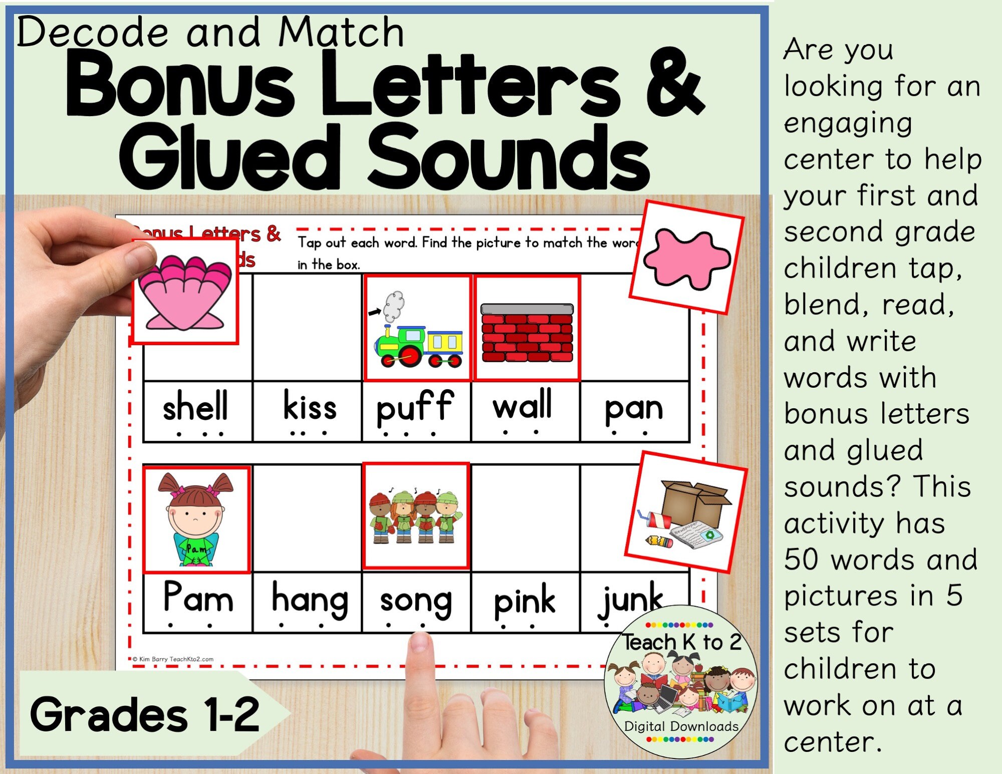 Decoding and Picture Matching Word Mats for Grades1-2 Literacy Centers ...