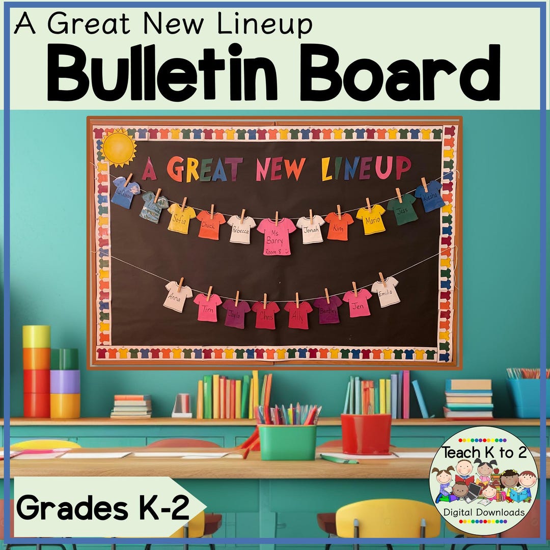 Back to School Bulletin Board Set/a Great New Lineup/classroom Decor ...