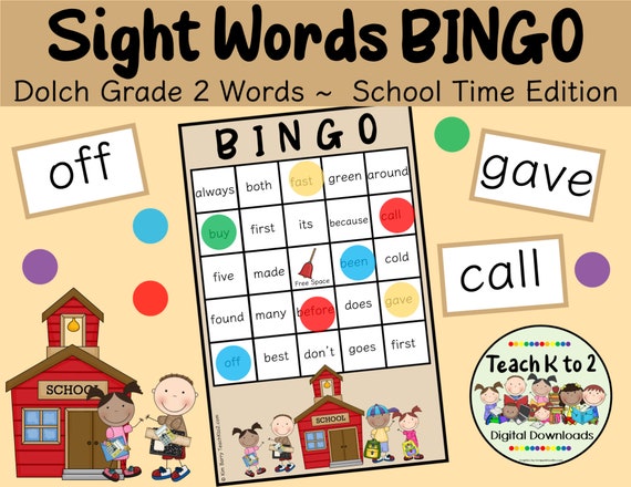 Dolch Sight Words Bingo/grade 2/small Group Guided - Etsy