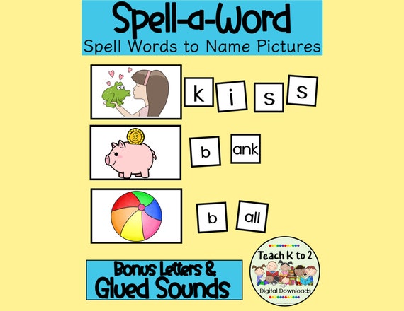 Spell-a Word Bonus Letters & Glued Sounds Word - Etsy