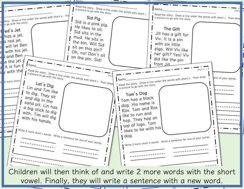 Short Vowel Stories for First Grade Reading Lessons or Literacy Centers ...