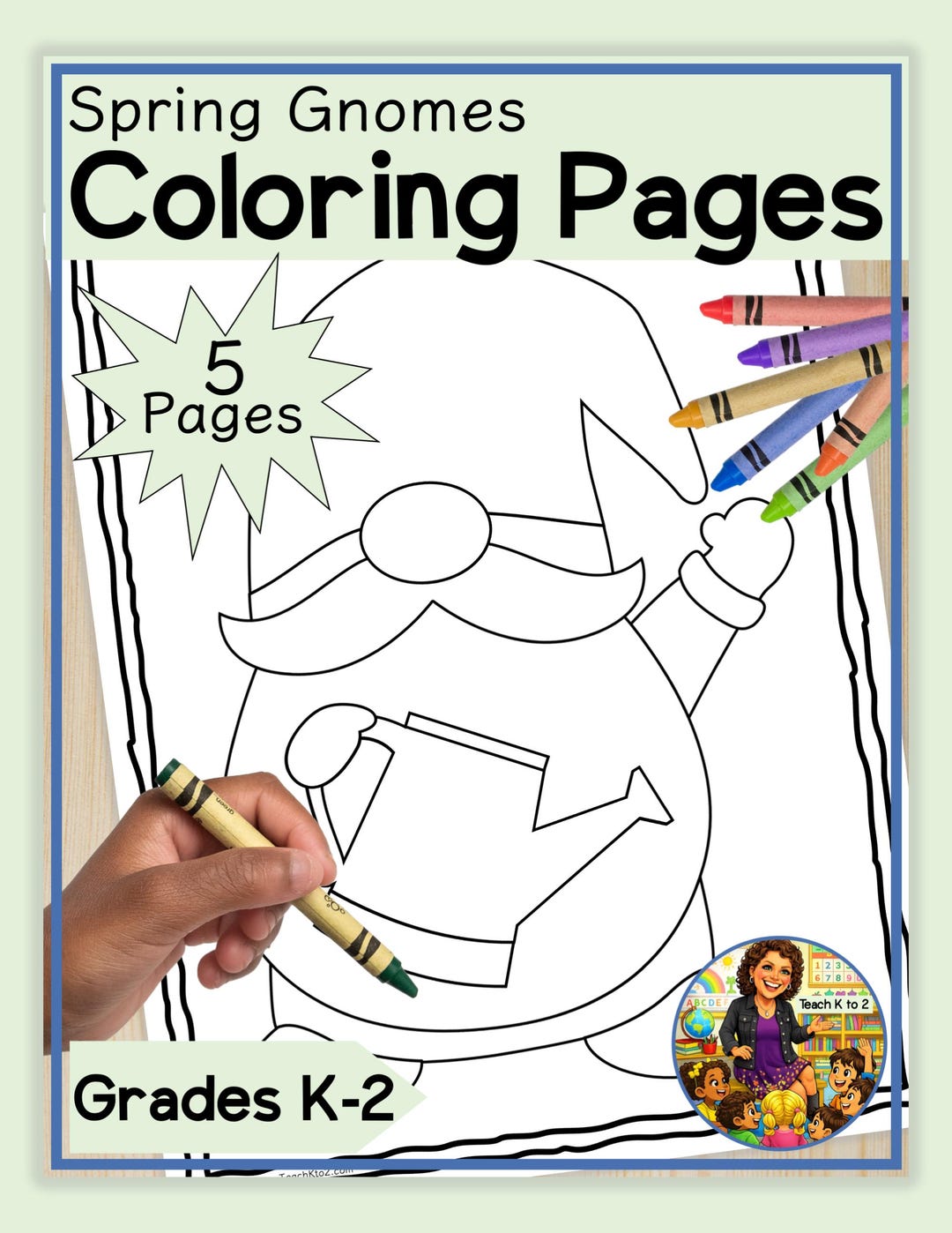 Hello Spring Gnomes and Flowers Coloring Pages | Screen Free | Rainy ...