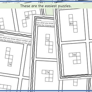 Differentiated Number Grid Puzzles for First or Second Grade/place ...