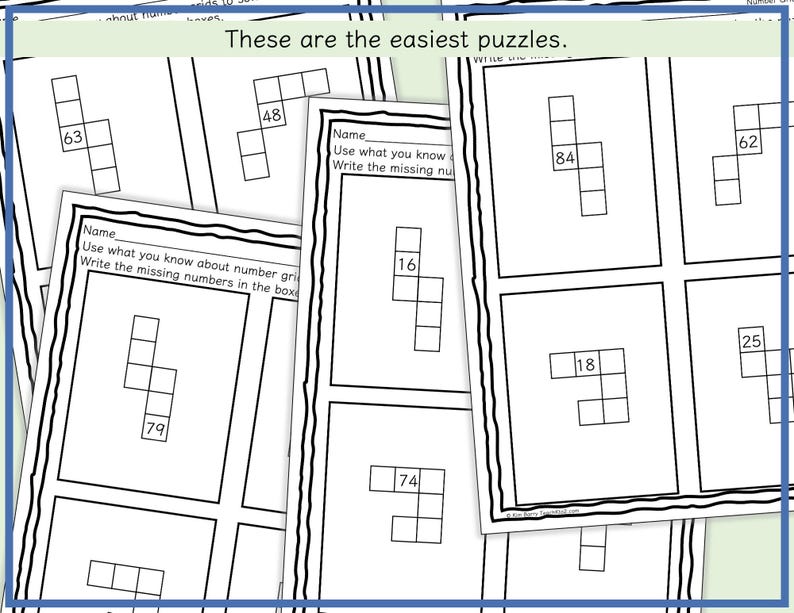 Differentiated Number Grid Puzzles for First or Second Grade/place ...
