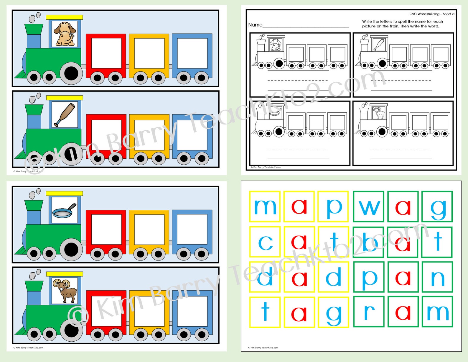CVC Word Building/cvc Words to Build and Write/digital - Etsy