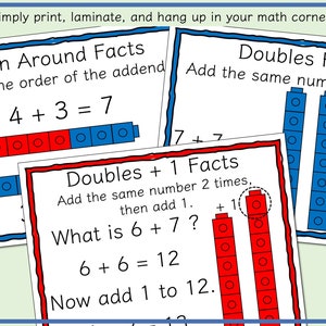 Addition Strategies Mini-posters for Grade 1/anchor Charts for First ...