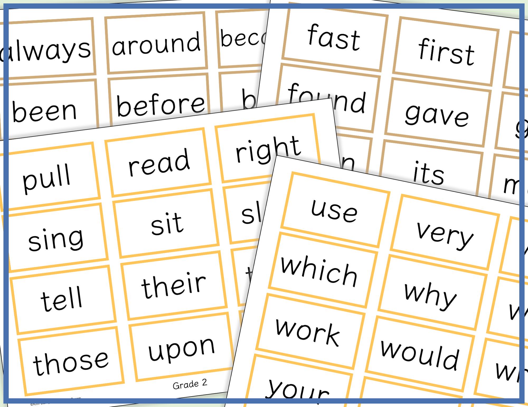Grade 2 Sight Words BINGO for Second Grade Small Group Lessons or ...