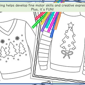 Christmas Sweaters Coloring Pages for Kindergarten, First, or Second ...