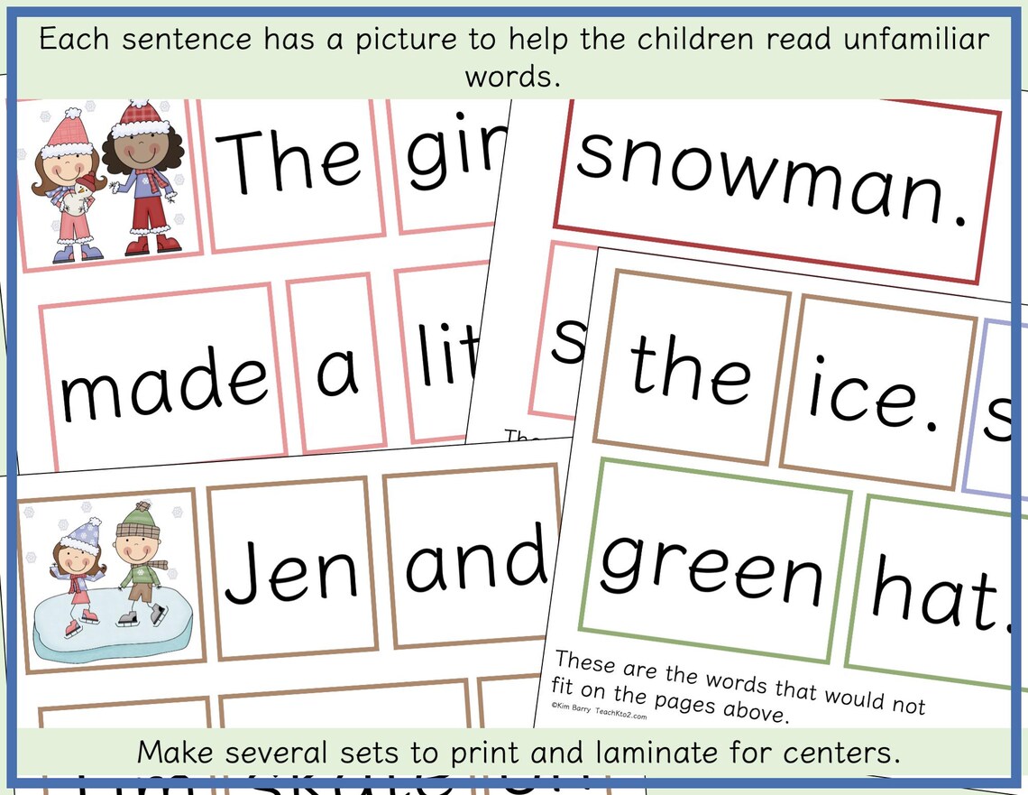 Winter Sentence Building Scrambled Sentences Activity/worksheet for ...