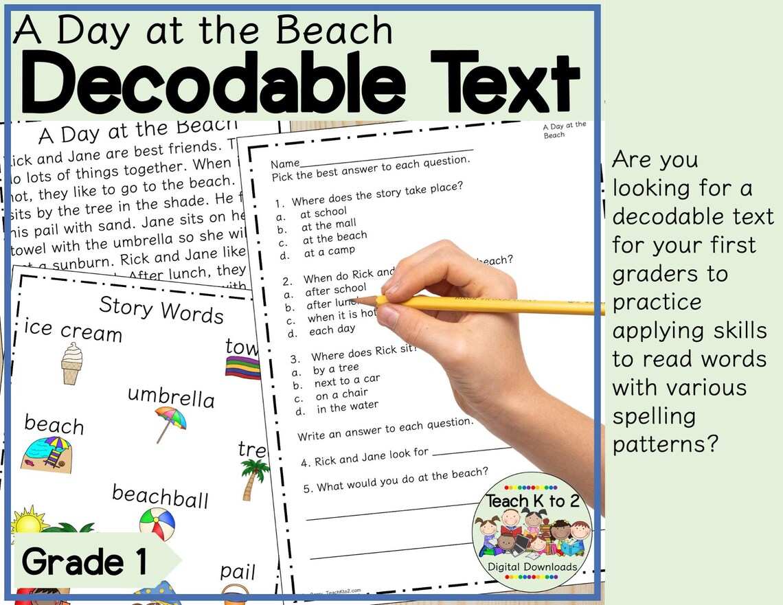 Decodable Story With Sight Words/grade 1 Story/word Find/comprehension ...