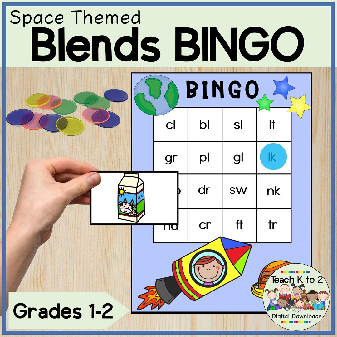 Blends BINGO Beginning and Ending Blends for First or Second Grade ...