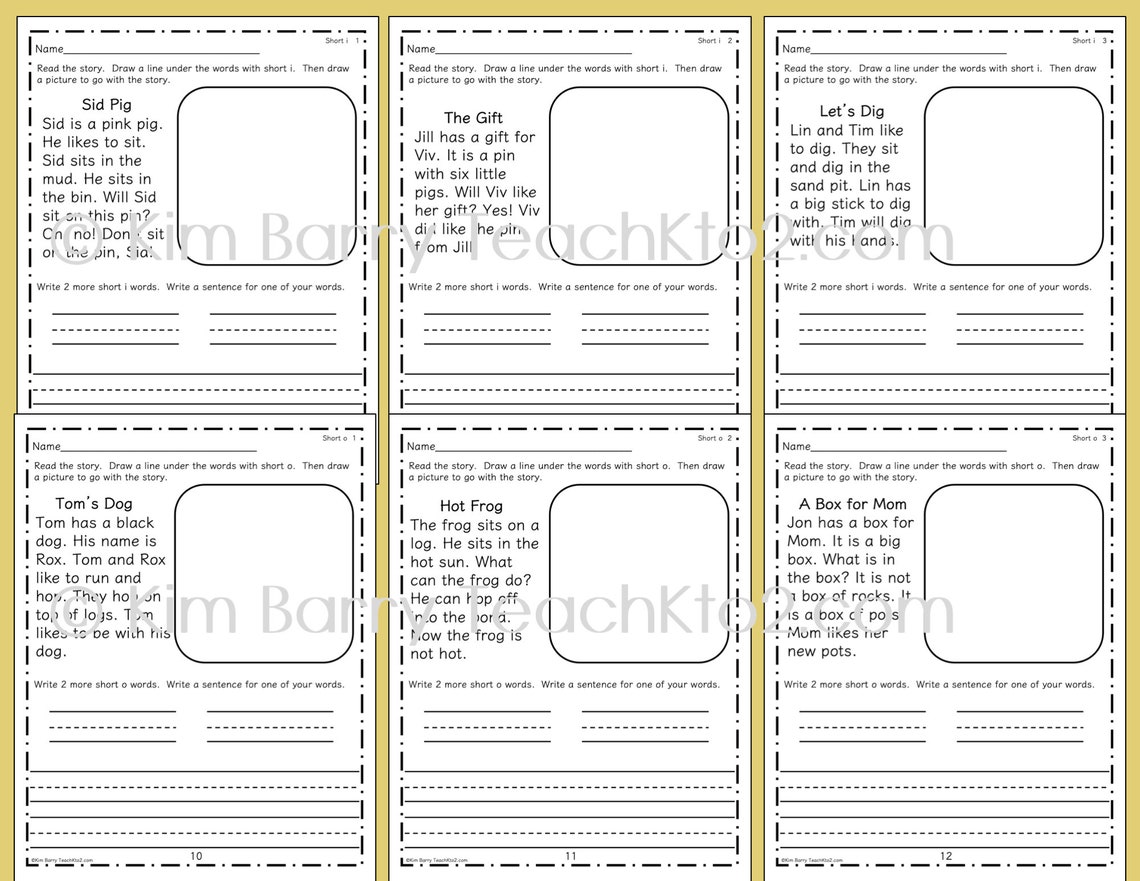 Short Vowel Stories/15 Stories/language Arts - Etsy