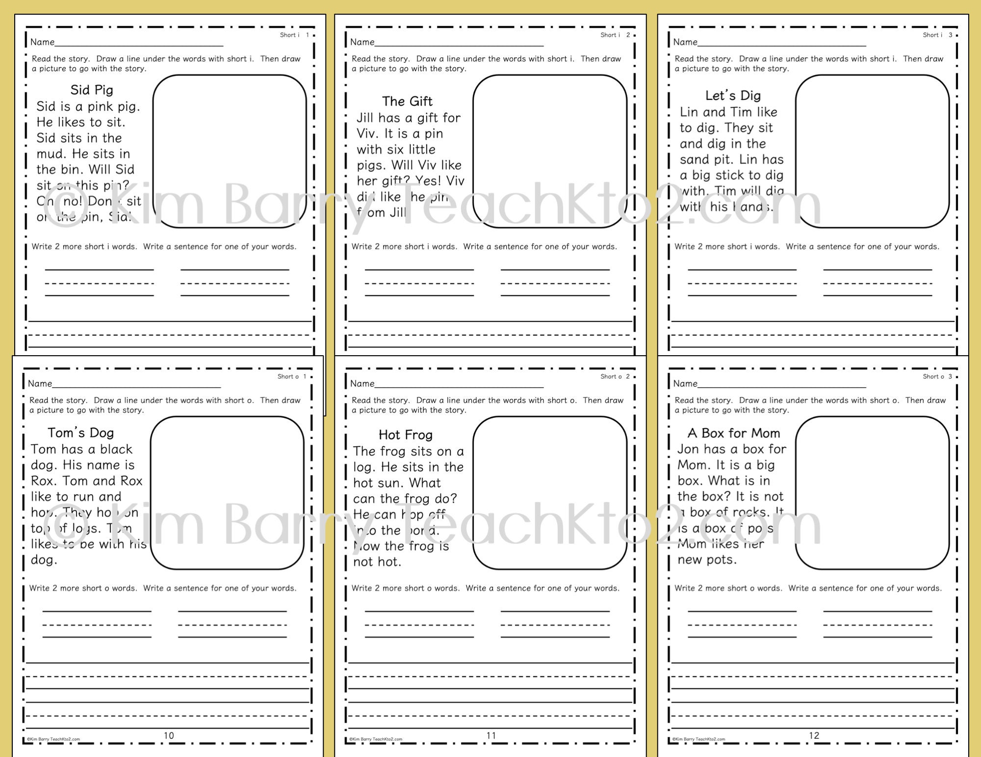 Short Vowel Stories/15 Stories/language Arts Resource/printables ...