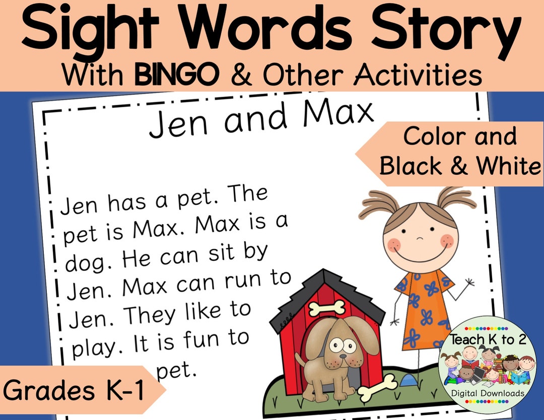 Sight Words Story/decodable Reader/easy Reading for - Etsy