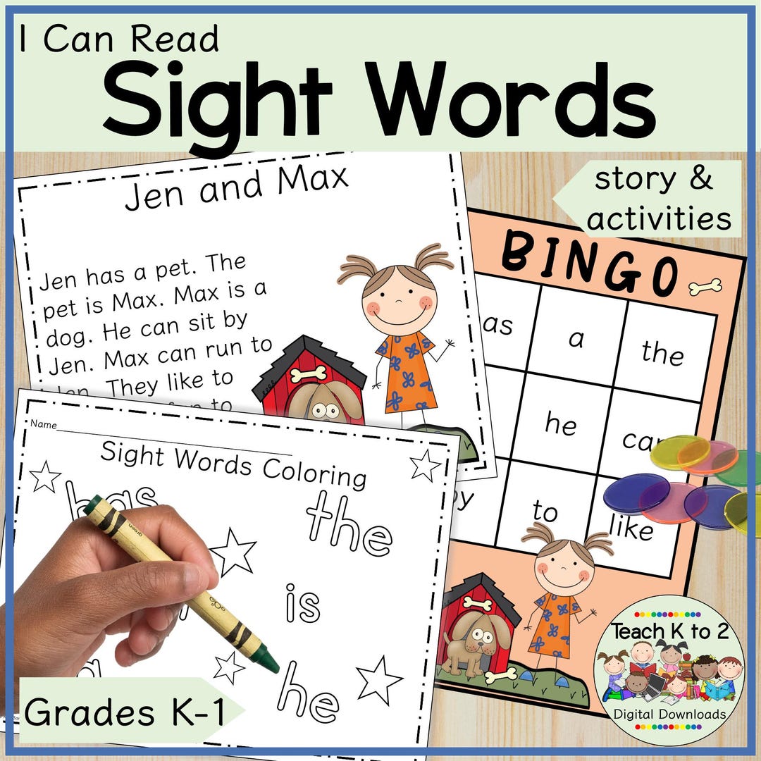 Sight Words Story/decodable Reader/easy Reading for Kindergarten and ...