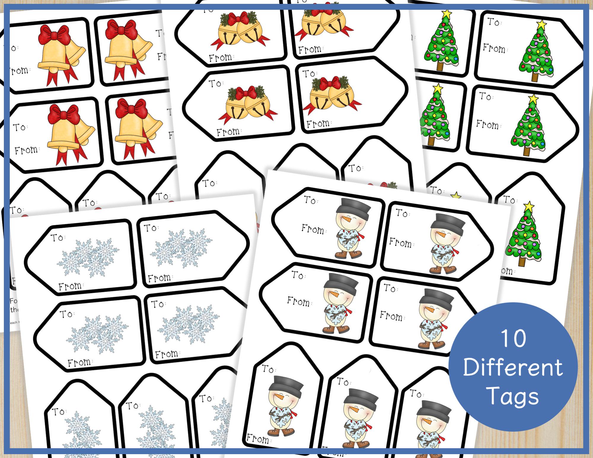 Printable Christmas Gift Tags for Young Children, Print for Christmas ...