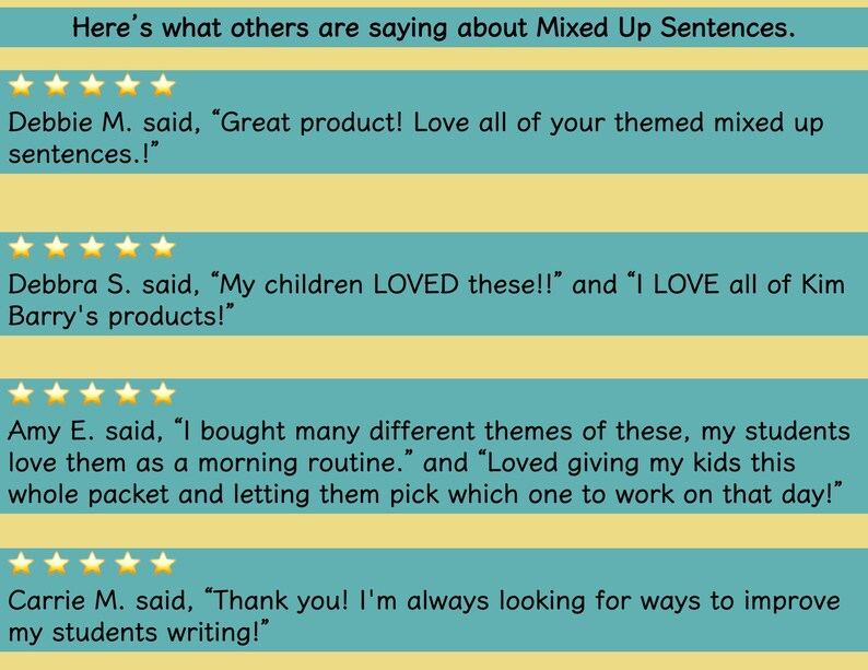 Mixed-up/scrambled Sentences/grades 1-2 Writing Center/language Arts ...