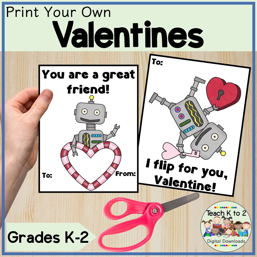 Print Your Own Valentine's Day Cards for Grades K-2/printable ...