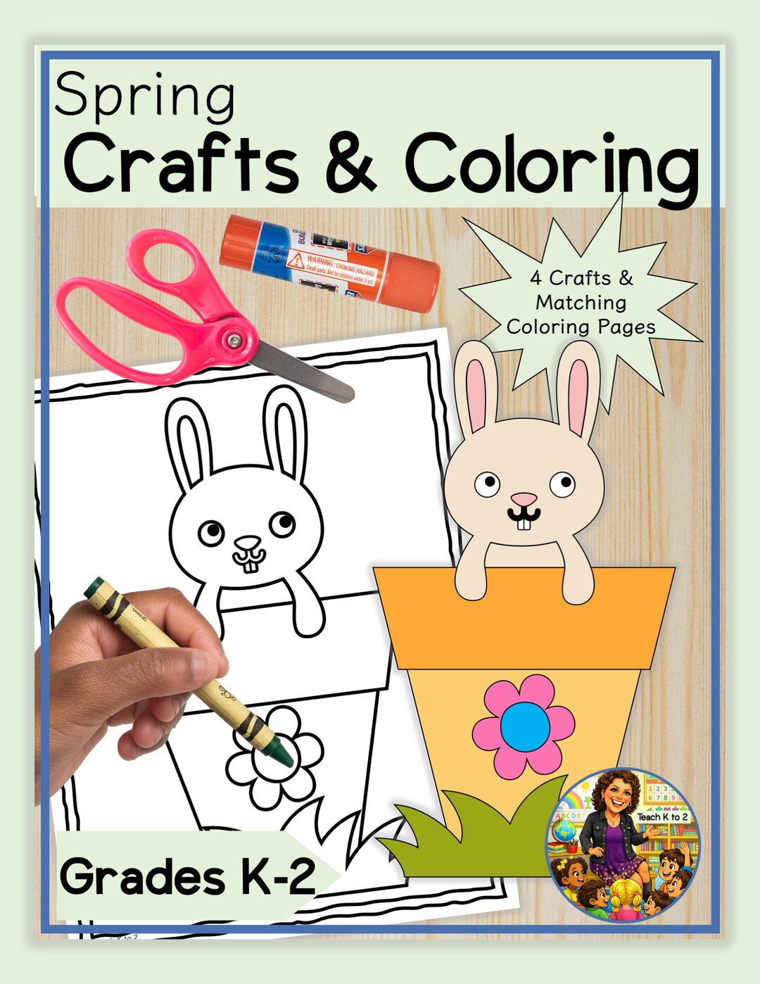 Printable Spring Bunny Crafts and Coloring Pages | Rainy Day Screen ...