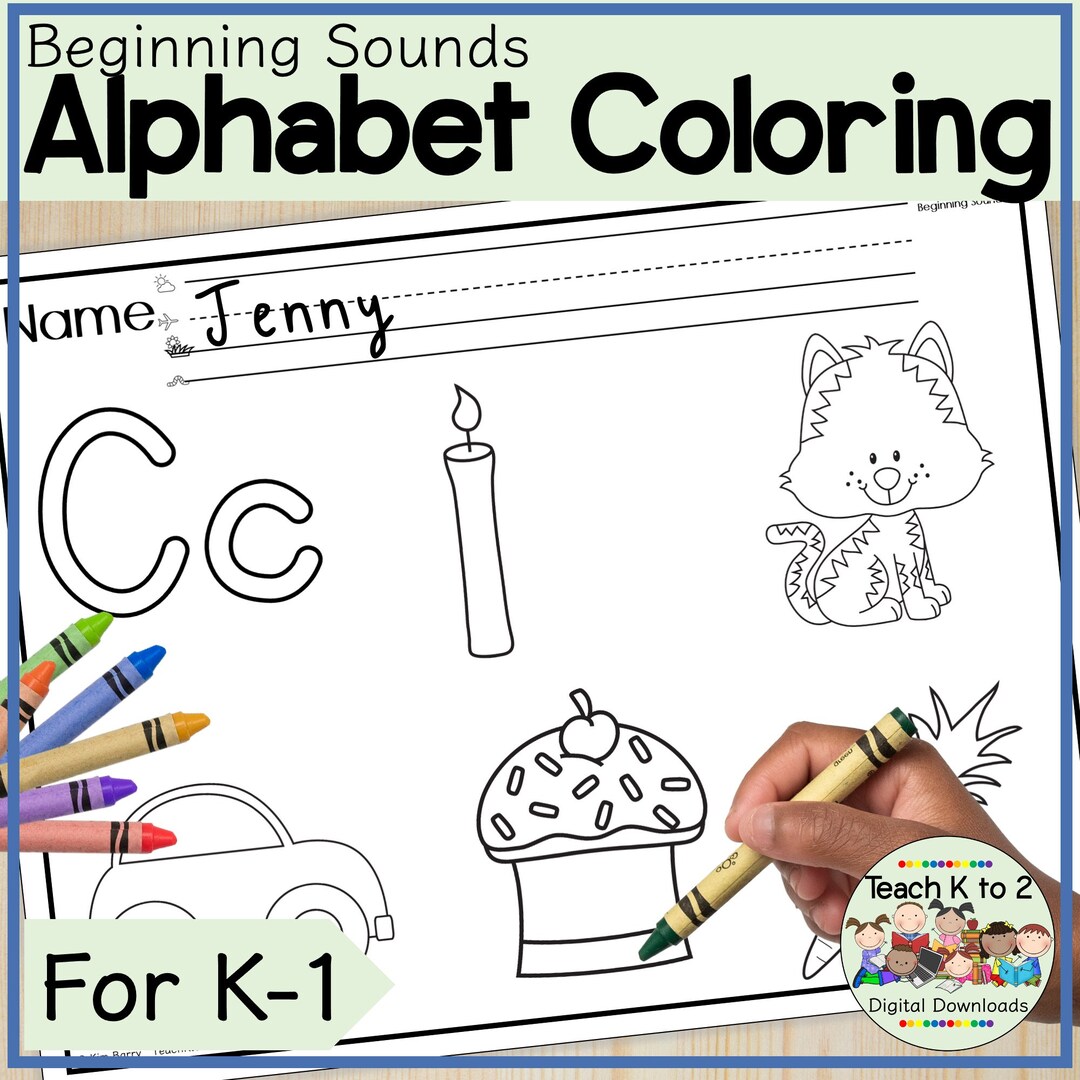 Alphabet Coloring Pages for Beginning Sounds Identification/preschool ...