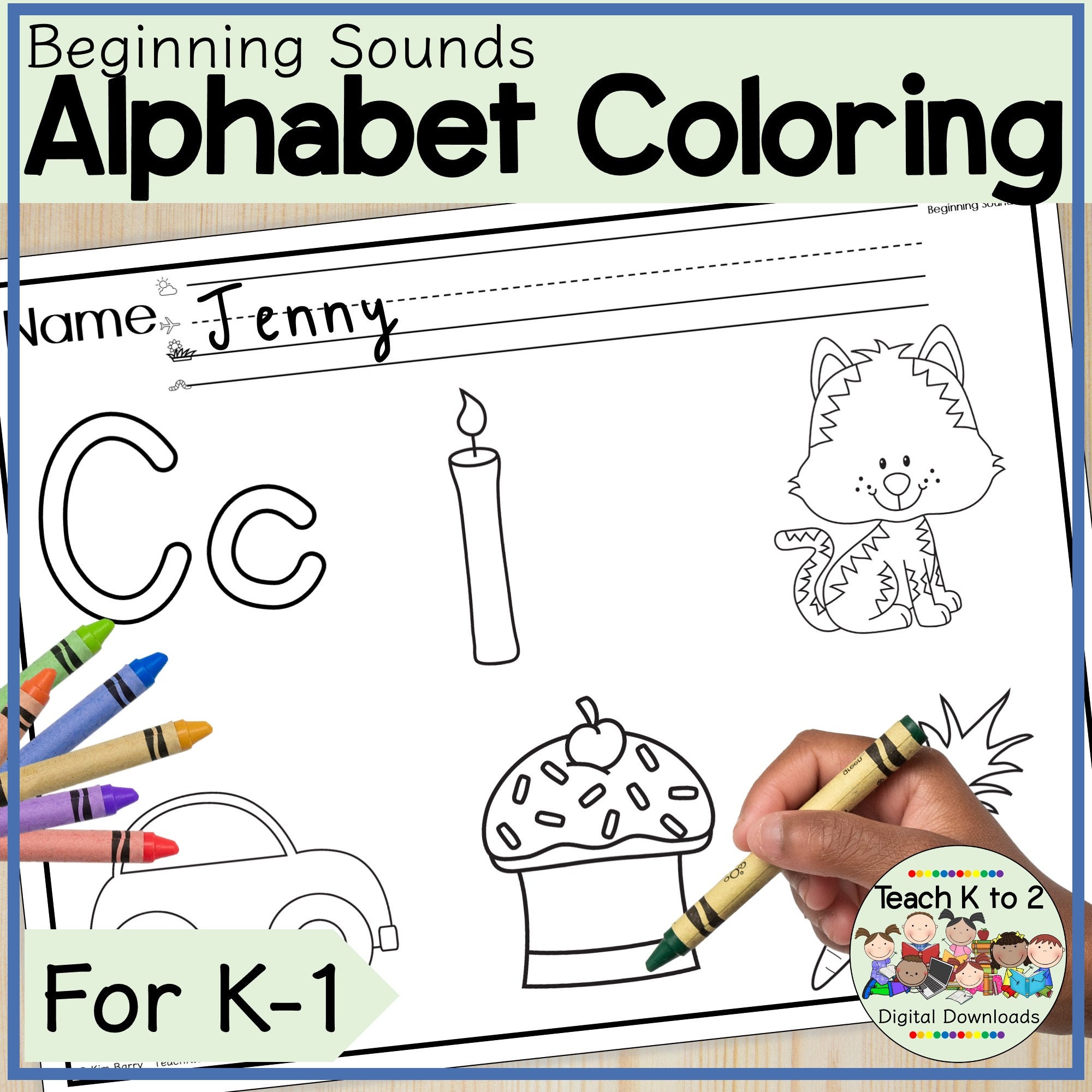 Alphabet Coloring Pages for Beginning Sounds Identification/preschool ...