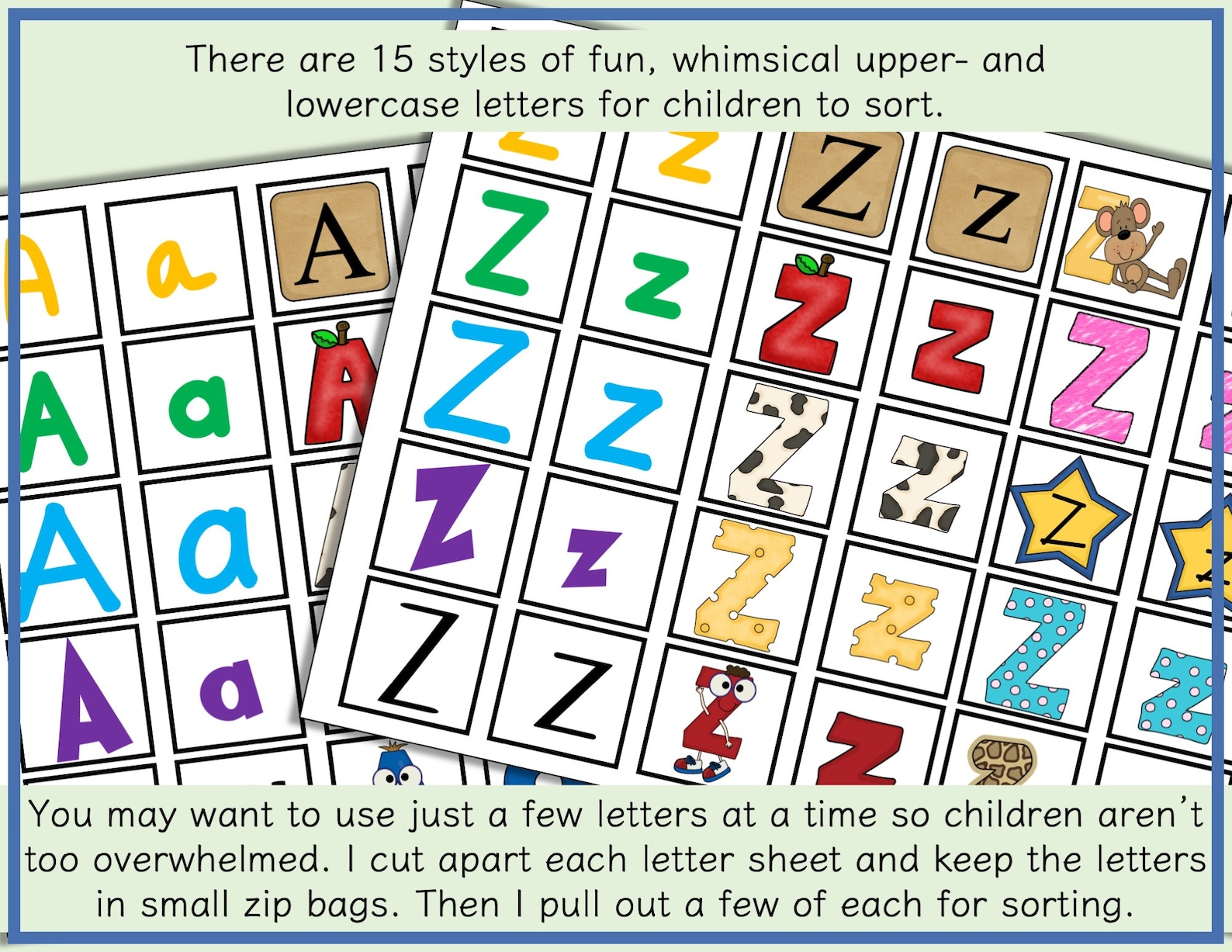 Letter Identification and Recognition Sorting Activity for Kindergarten ...