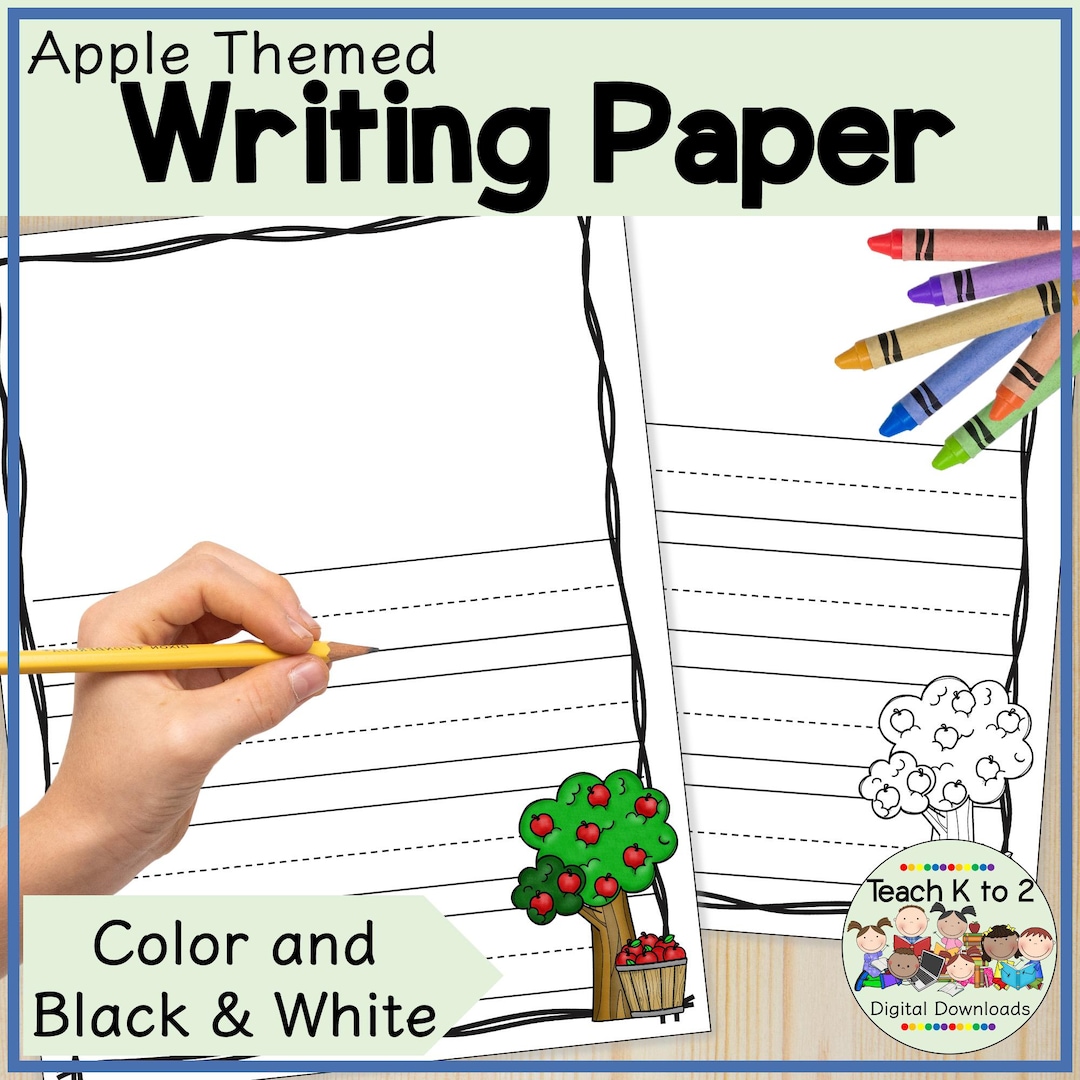 Apple Themed Primary Lined Writing Paper Differentiated for ...