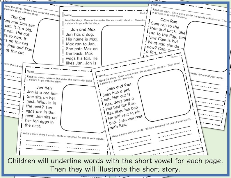 Short Vowel Stories for First Grade Reading Lessons or Literacy Centers ...