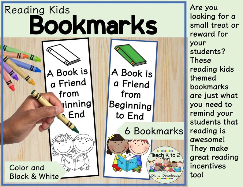 Back to School Reading Kids Bookmarks/bookmarks for Students/bookmarks ...