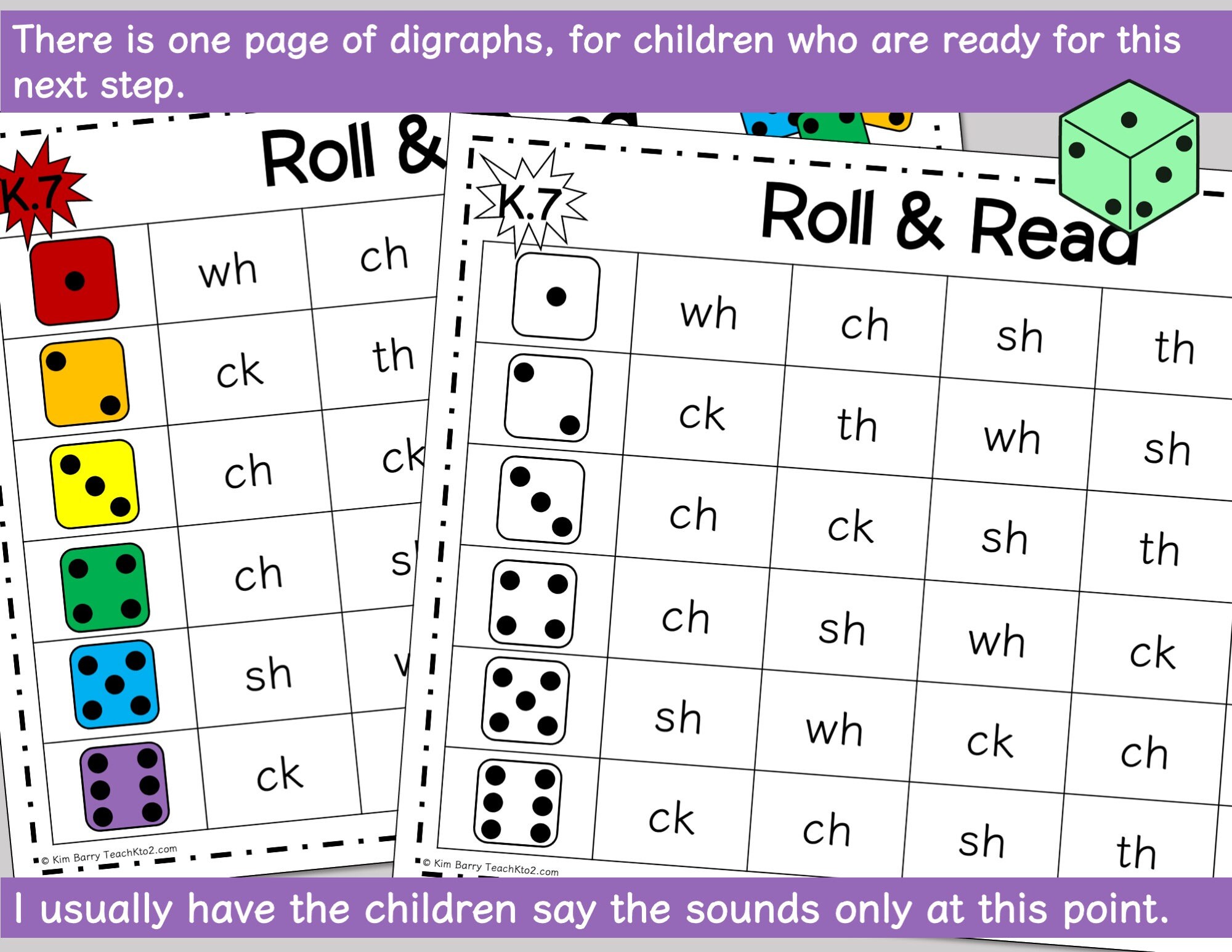 Roll and Read Kindergarten Fluency/letters/sounds/words/decoding Small ...