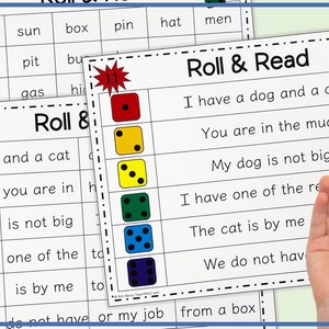 Roll and Read Grade 1 Fluency/words Phrases Sentences Decoding Small ...