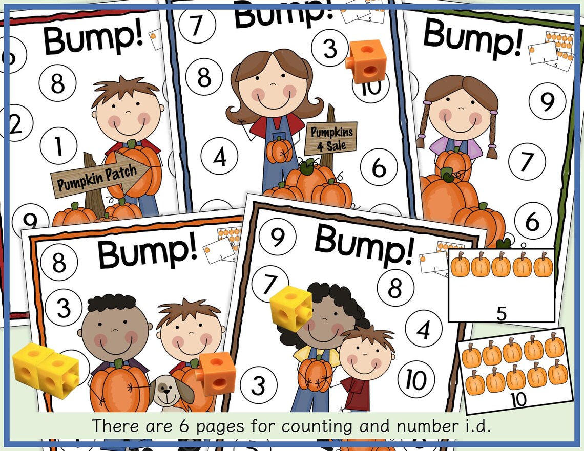 BUMP Math Games for Number ID and Addition to 12 or 18 Differentiated ...