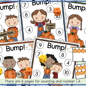 BUMP Math Games for Number ID and Addition to 12 or 18 Differentiated ...