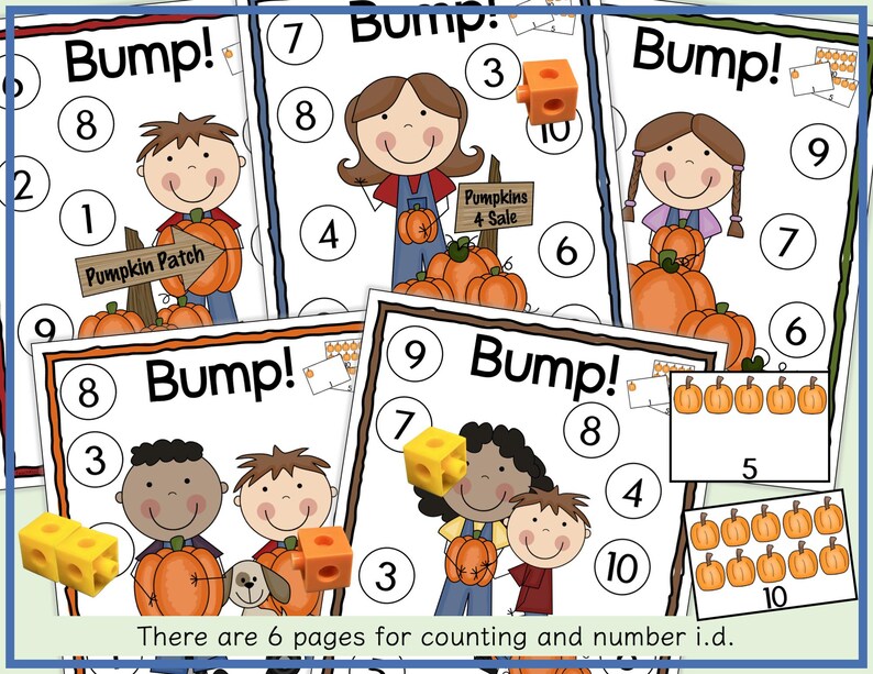 BUMP Math Games for Number ID and Addition to 12 or 18 Differentiated ...