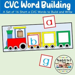 CVC Word Building/cvc Words to Build and Write/digital - Etsy