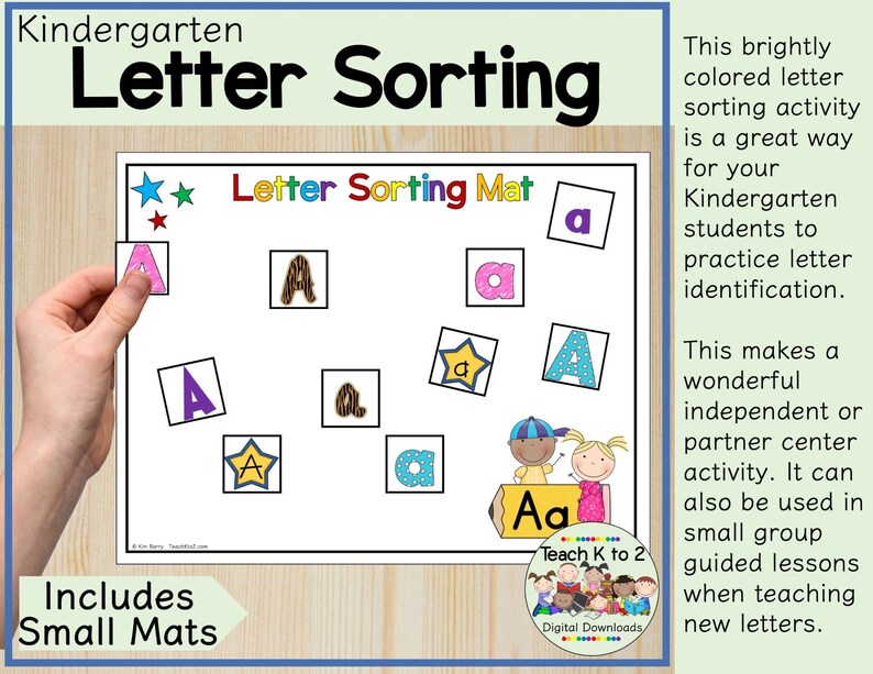 Letter Identification and Recognition Sorting Activity for Kindergarten ...