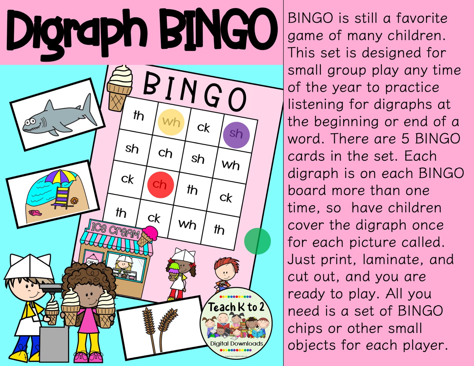Digraphs Bingo/phonics Game/outer Space Theme/small Group - Etsy