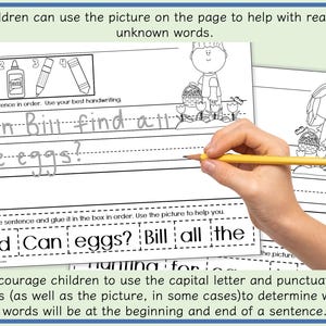 Easter Scrambled Sentences Cut and Paste Writing Activity for First ...