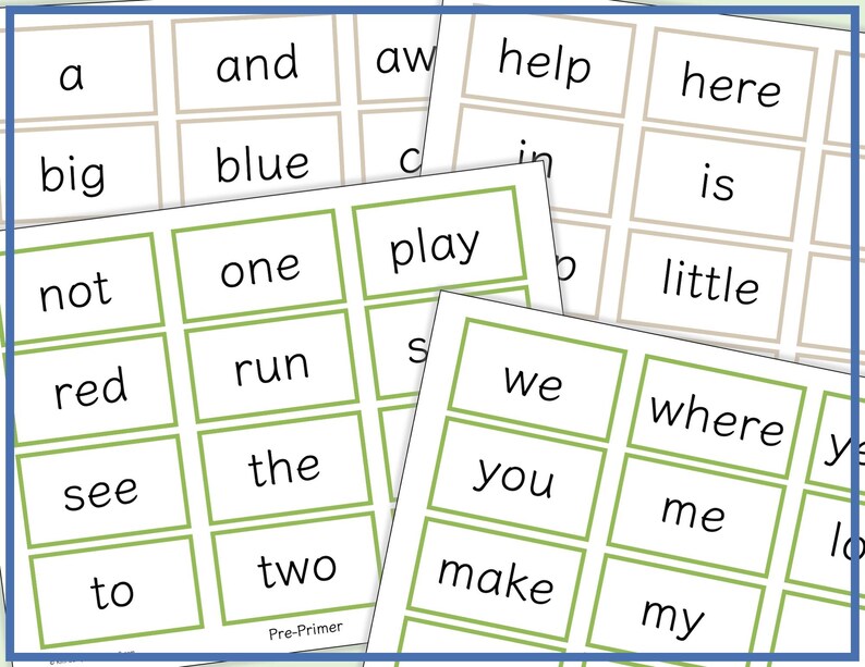 Pre-primer Christmas Sight Words BINGO for Kindergarten or First Grade ...