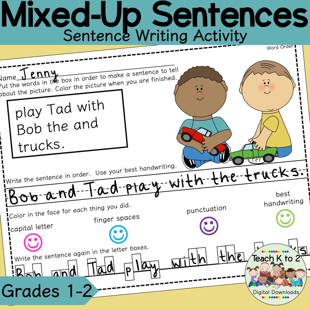 Mixed-up/scrambled Sentences/grades 1-2 Writing Center/language Arts ...