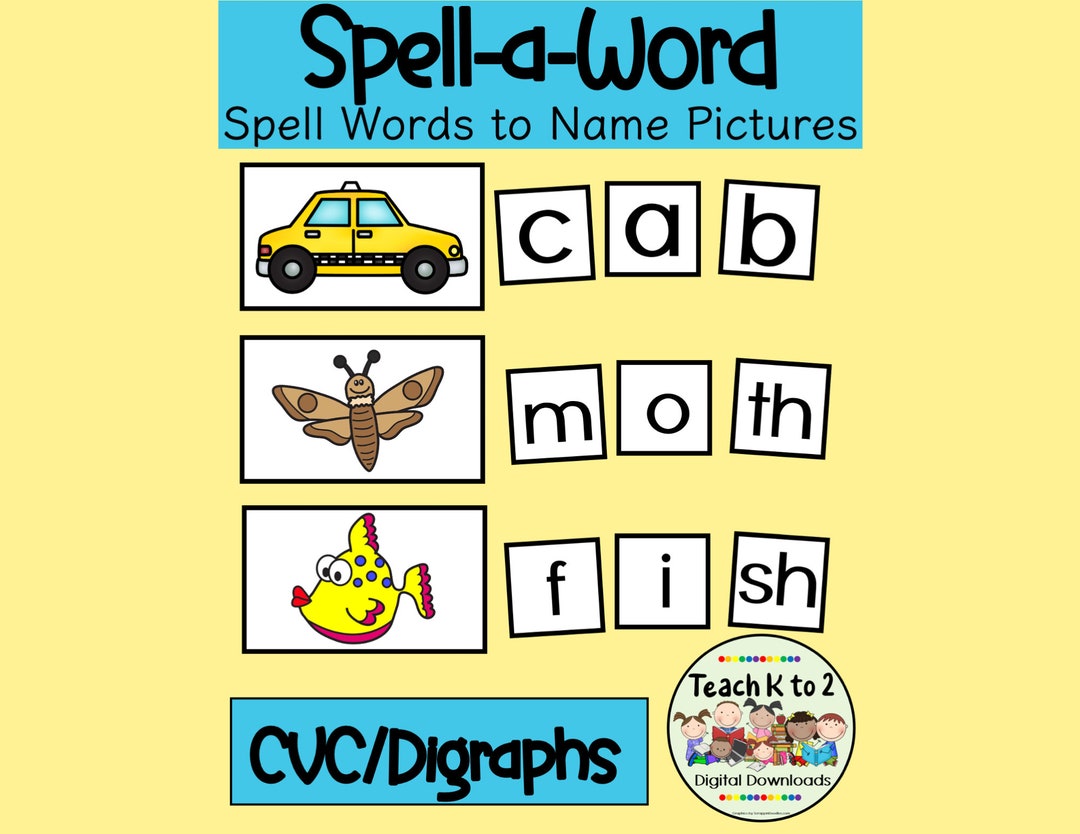 Spell-a-word CVC Words & Digraphs Word - Etsy