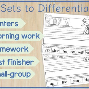 Christmas Scrambled Sentences Cut and Paste Writing Activity for First ...